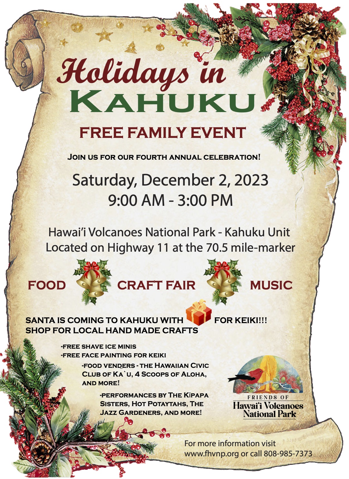 Holidays in Kahuku Free Family Event - Friends of Hawai‘i Volcanoes ...